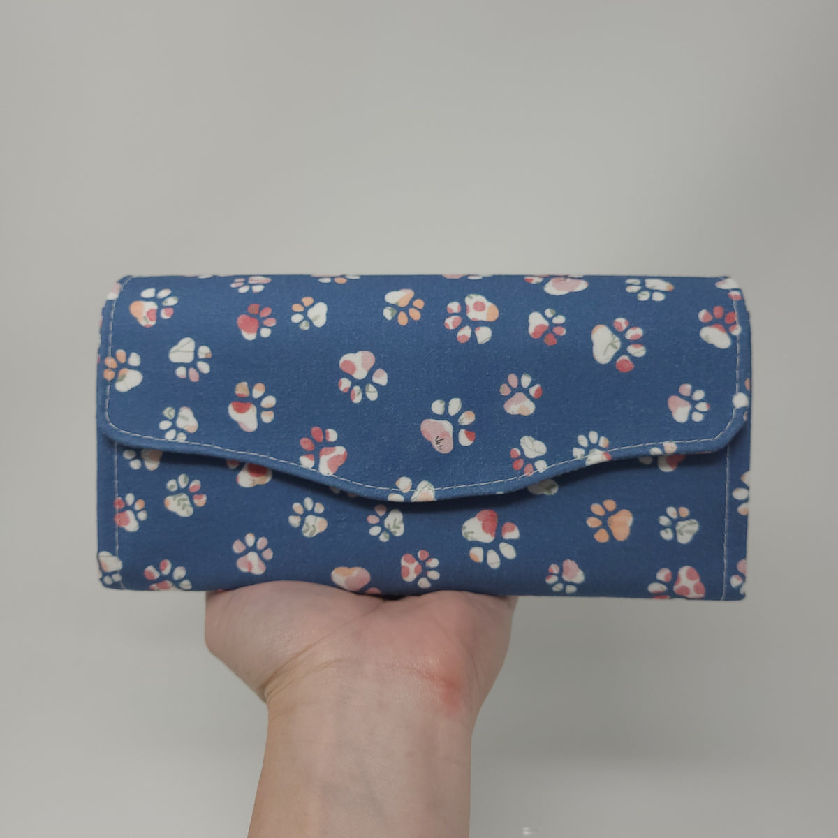 Necessary Clutch Wallet - Paw Please - Blue Floral Paw Prints – Spack Craft